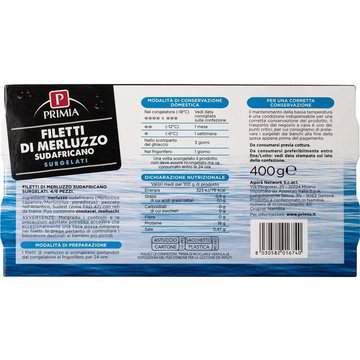 FILETTI DI MERLUZZO 400 g PRIMIA - Primia