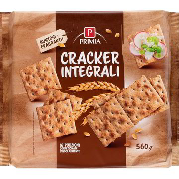 CRACKER 16 PORZIONI INTEGRALI 560 g PRIMIA - Primia