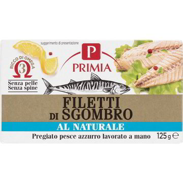 FILETTI DI SGOMBRO AL NATURALE 90 g PRIMIA - Primia