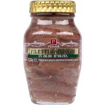 FILETTI DI ACCIUGHE IN OLIO D'OLIVA 150 g PRIMIA - Primia